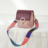 China PU Leather Crossbody Bucket Bag 26cm Women Commuter Handbag with Adjustable Strap for sale