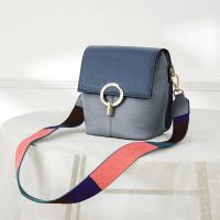 China PU Leather Crossbody Bucket Bag 26cm Women Commuter Handbag with Adjustable Strap for sale