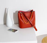 China Large Capacity PU Leather Messenger Bucket Bag 24x15x25cm Women Shoulder Crossbody for sale