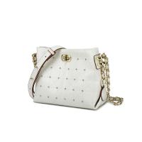 China Cowhide Leather Chain Shoulder Bag 19x6x15cm Women Crossbody Diamond Bag for sale