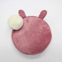 China PU Leather Circular Travel Cosmetic Storage Bag 15cm Pink Ladies Makeup Pouch for sale