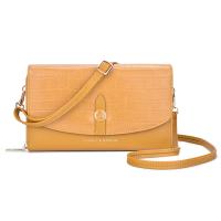 China Pink PU Leather Crossbody Bag 20x7x20cm Polyester Lining Sling Bag for Women for sale