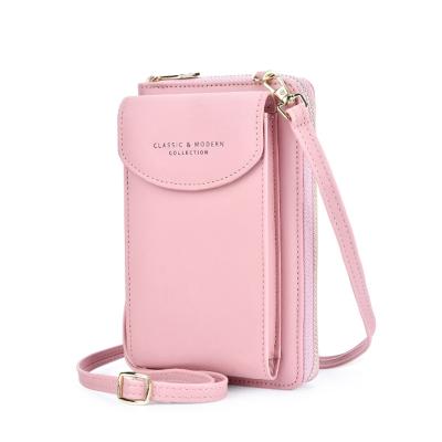 China One Shoulder Crossbody Bag 20x7cm Phone Pouch for Ladies PU Leather Casual Handbag for sale