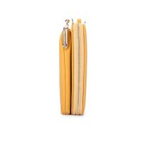 China Removable Strap PU Phone Bag 11cm 19cm Yellow Leather Crossbody Bag for sale