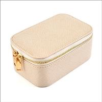 China Square Jewellery Organiser Box 13x9x5.5cm PU Leather Ring Necklace Travel Case for sale