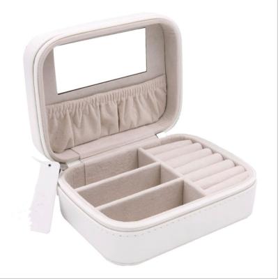 China 13x11x6cm Small Jewelry Box with Mirror Multi Layer for Earrings Rings Travel Storage for sale