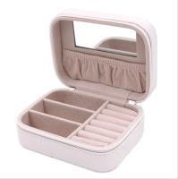 China 13x11x6cm Small Jewelry Box with Mirror Multi Layer for Earrings Rings Travel Storage for sale