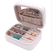 China 13x11x6cm Small Jewelry Box with Mirror Multi Layer for Earrings Rings Travel Storage for sale