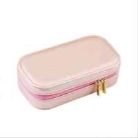 China Pink Leather Bracelet Jewelry Box 17x9x5cm for Rings Earrings Storage for sale
