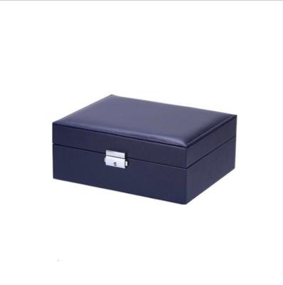 China Portable Genuine Leather Jewelry Organizer Box 23x18x9cm Large Capacity Custom for sale