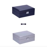 China Portable Genuine Leather Jewelry Organizer Box 23x18x9cm Large Capacity Custom for sale
