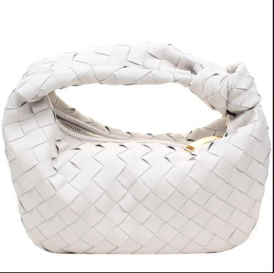 China Woven Knotted Dumplings Fashion Women PU Leather Handbag 27x3x22 cm Small Bag for sale