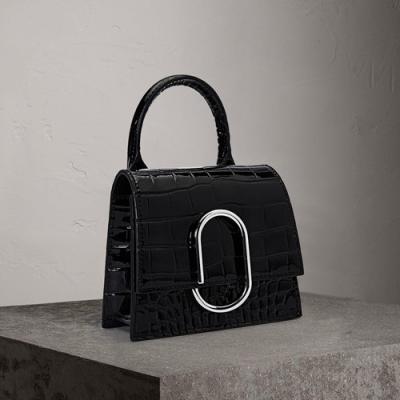 China Mini Leather Crossbody Bag for Women Crocodile Pattern Kelly Bag 14.5x6x13cm PU for sale