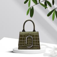 China Mini Leather Crossbody Bag for Women Crocodile Pattern Kelly Bag 14.5x6x13cm PU for sale