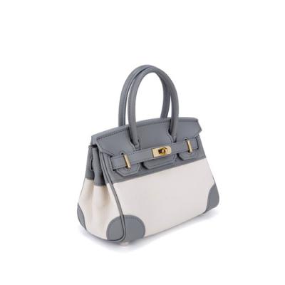 China Gray Blue PU Leather Messenger Bag 20x13cm Women Handbag Crossbody for sale