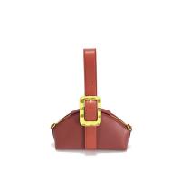 China 21cm Mini Dark Red Handbag Lockable Strap Shell Tote Bag for sale