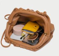 China OEM Leather Clutch Bag 31cm Chocolate Brown Ladies Summer Purse for sale