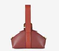 China 21cm Mini Dark Red Handbag Lockable Strap Shell Tote Bag for sale