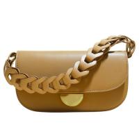 China PU Leather Armpit Chain Strap Shoulder Bag 23x13cm Hasp Closure for sale