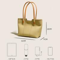 China 32cm Nylon Leather Shopping Bag Large Capacity Underarm Tote Handbag for Women for sale