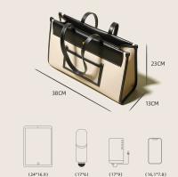 China Hasp Oversized Leather Tote Bag Square Lychee Handbags for sale