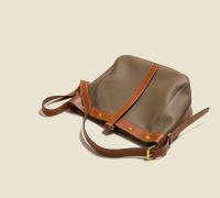 China Top Layer Cowhide Women Shoulder Bag 27cm Large Tote Handbag for sale