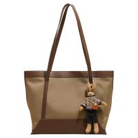 China ODM Ladies Tote Handbag 32cm 27cm Old Khaki Leather Large Capacity Bag for sale