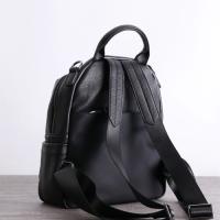 China BSCI Womens Waterproof Backpacks 27cm 32cm Black Soft Leather Backpack for sale