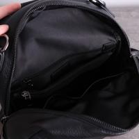 China BSCI Womens Waterproof Backpacks 27cm 32cm Black Soft Leather Backpack for sale