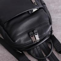 China BSCI Womens Waterproof Backpacks 27cm 32cm Black Soft Leather Backpack for sale