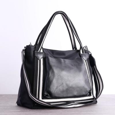China Three Strap Women Nylon Cowhide Travel Bag 38x17x31cm Large Capacity for sale