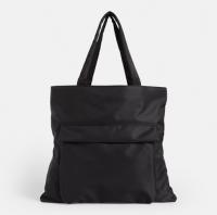 China Recycled Nylon Laptop Tote Bag 37x35cm Eco Friendly Handbag Black for sale