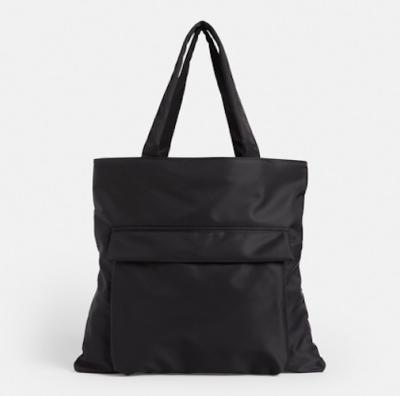 China Recycled Nylon Laptop Tote Bag 37x35cm Eco Friendly Handbag Black for sale