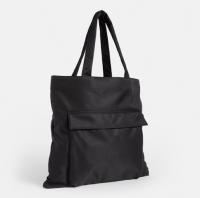 China Recycled Nylon Laptop Tote Bag 37x35cm Eco Friendly Handbag Black for sale