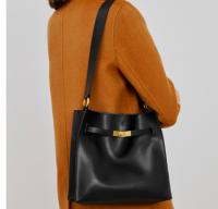 China Sedex Leather Bucket Shoulder Bag 29cm 16cm Wide Strap PU Handbag for sale
