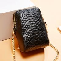 China Crocodile Embossed PU Phone Bag 12x8x18cm with Hand Strap for Women for sale