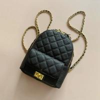 China Chain Strap Soft Quilted Backpack 17cm 21cm Cowhide Leather for sale