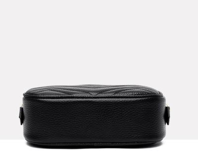China PU Leather Crossbody Bag for Women 18cm 12cm Small Square Zippered Purse Black for sale