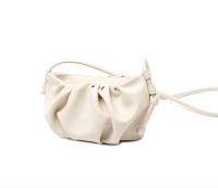 China Polyester Lining PU Shoulder Bag Zipper Closure Leather Dumpling Bag for sale