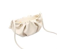 China Polyester Lining PU Shoulder Bag Zipper Closure Leather Dumpling Bag for sale