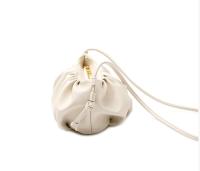 China Polyester Lining PU Shoulder Bag Zipper Closure Leather Dumpling Bag for sale