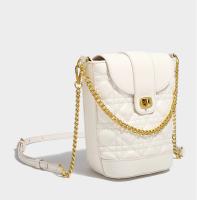 China Zippered PU Phone Chain Bag 19x10x21cm Women Crossbody Shoulder Handbag for sale