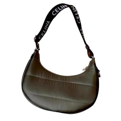 China Letter Strap PU Shoulder Bag Down Quilted Shoulder Bag for sale