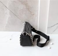 China Horsehair Checkerboard Crossbody Bag 24cm 15cm Black White PU Leather Messenger for sale