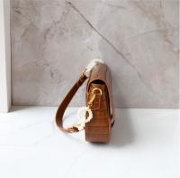 China 26x6x18cm Leather Crocodile Saddle Bag Hard PU Shoulder Crossbody Handbag for sale