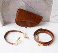 China 26x6x18cm Leather Crocodile Saddle Bag Hard PU Shoulder Crossbody Handbag for sale