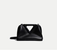 China Cowhide Ladies Clutch Bag Inverted Triangle Clip Frame 26x9x17cm Custom Logo for sale