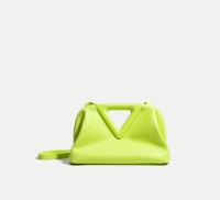 China Cowhide Ladies Clutch Bag Inverted Triangle Clip Frame 26x9x17cm Custom Logo for sale