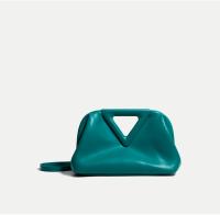 China Cowhide Ladies Clutch Bag Inverted Triangle Clip Frame 26x9x17cm Custom Logo for sale