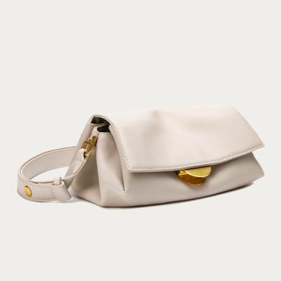 China ODM PU Leather Messenger Bag Soft Broadband Shoulder Bag 4 Colors White Black Yellow Brown for sale